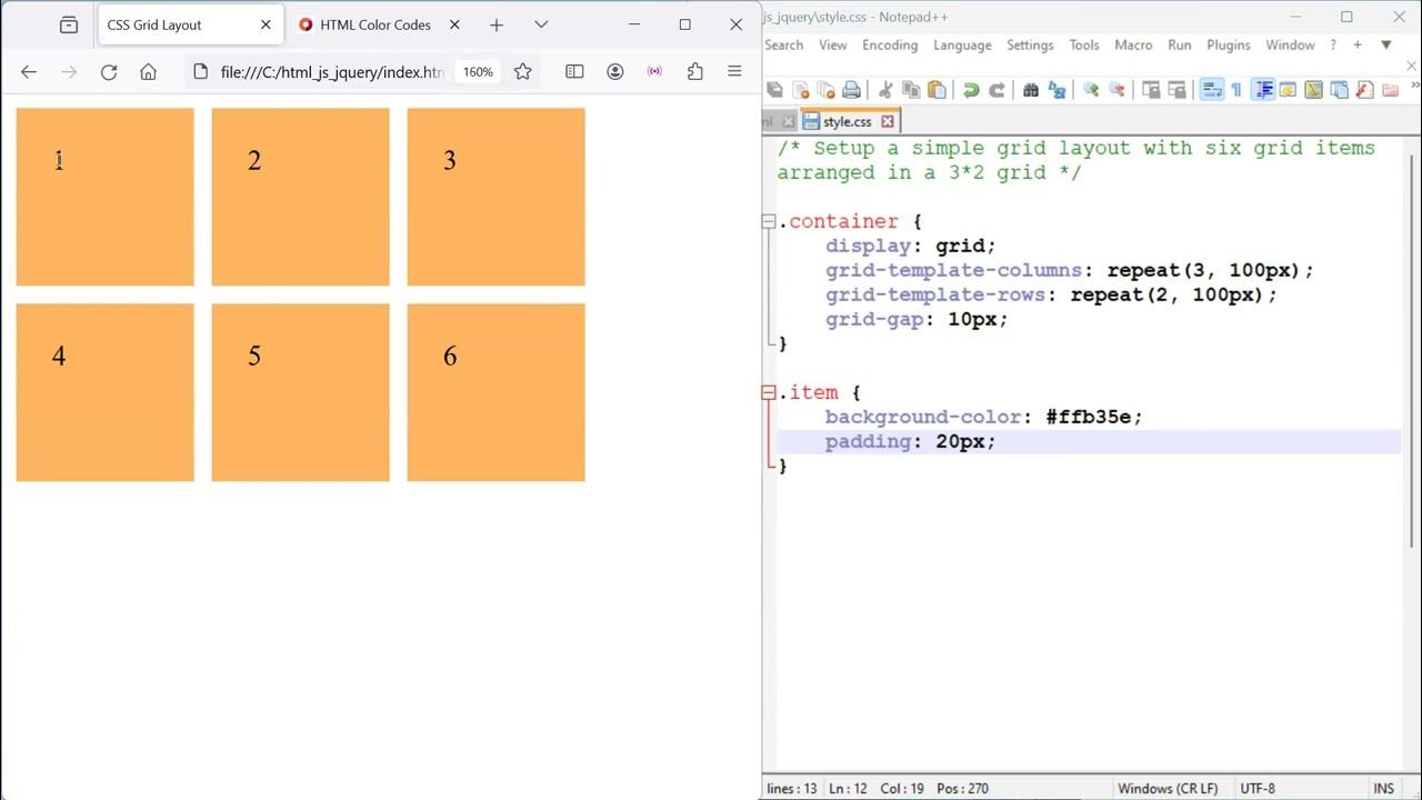 HTML and CSS (part 50): Create a basic 3x2 CSS grid layout - YouTube