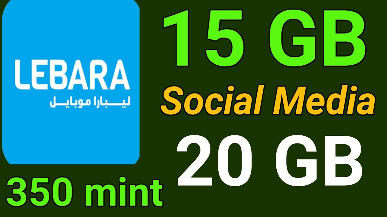 Lebara Sim 15 GB Data 20 GB Social internet package monthly package ...