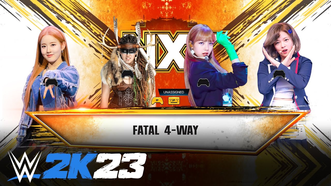 WWE 2K23 KPOP- SIEUN vs VALHALLA vs LISA vs JEONGYEON - YouTube
