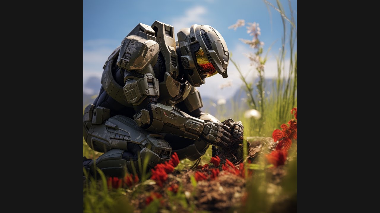 Master Chief takes a moment to plant flowers - YouTube