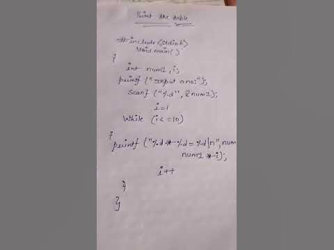 Print the table #cs with the help of while loop. - YouTube