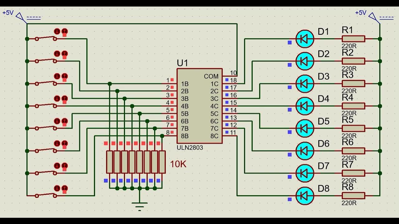 Proteus8 Uln2803 Led Driver Youtube
