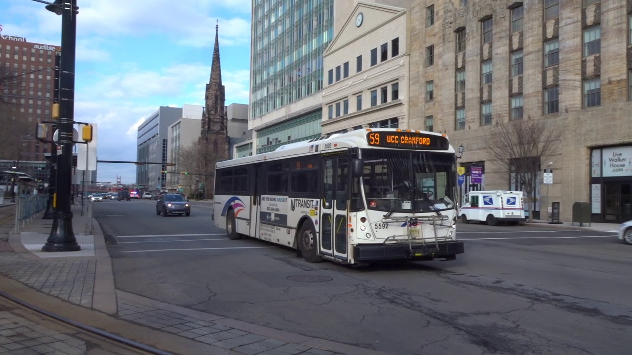 NJT Bus: UCC Cranford bound 416.15 5592 Rt.59 at Broad St/Washington Pl ...