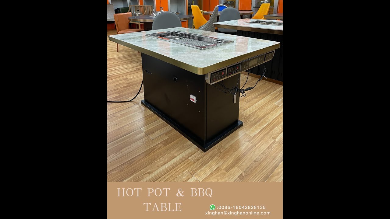 How to install korean bbq hot pot table with hot pot & bbq equipment ...