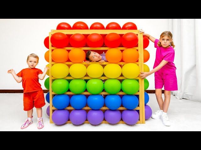 Five Kids Balloons Cube Challenge - Videos For Kids