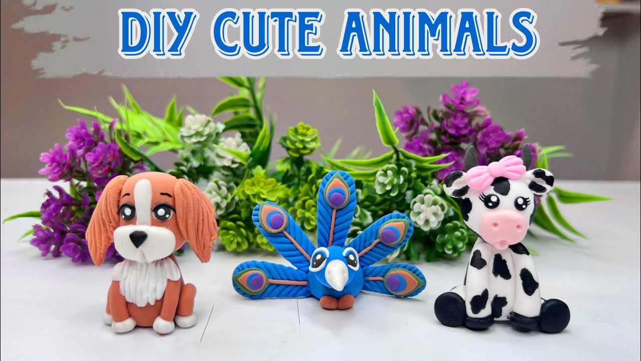 DIY Cute Animals Making With Clay 😍 I step by step l #diy #craft # ...