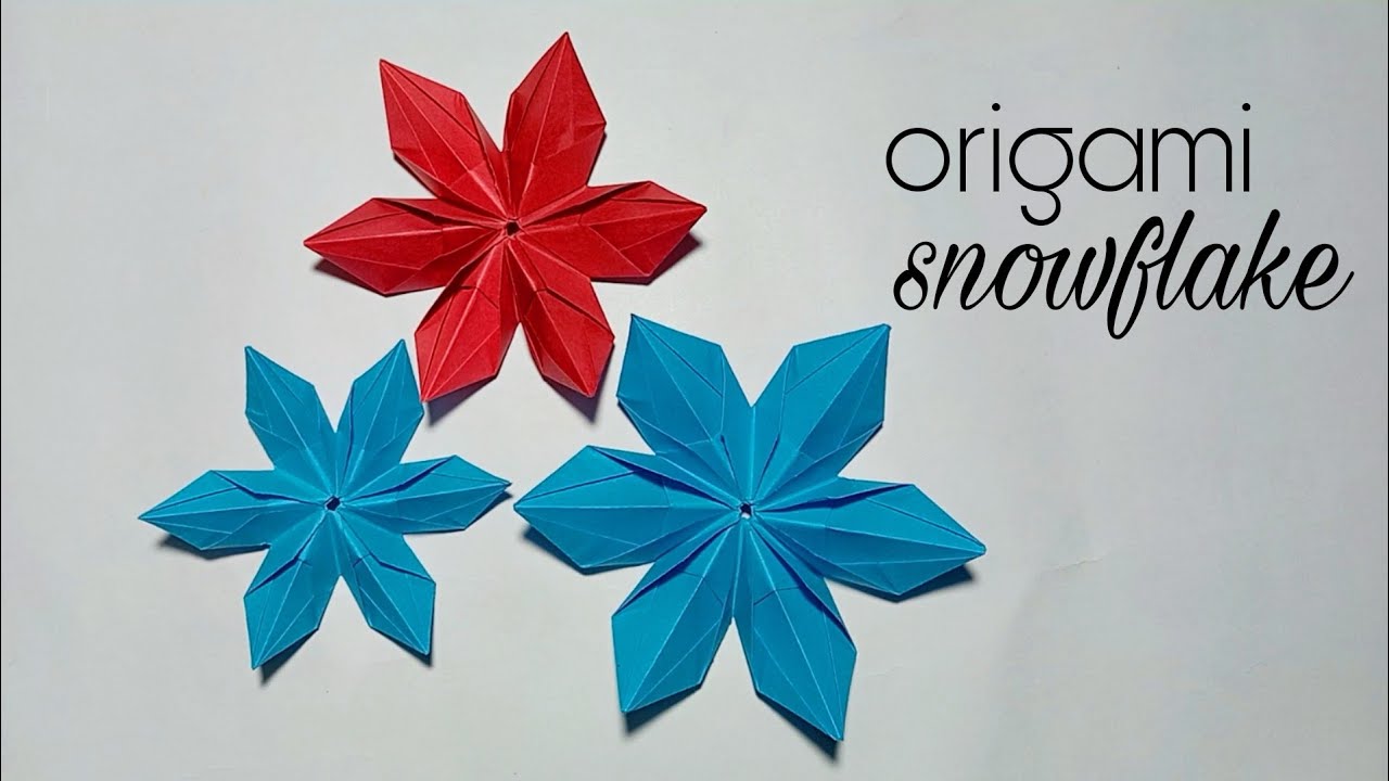 How to make paper snowflake easy origami tutorial || DIY snowflake ...