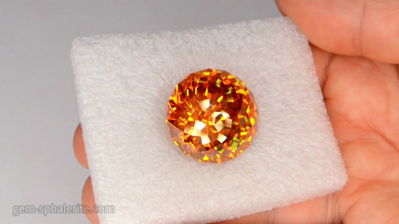 faceted gem sphalerite - 82.16 ct - YouTube
