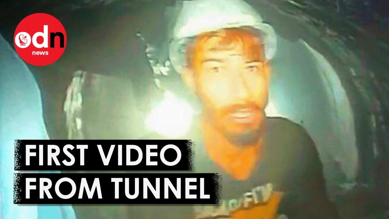 First Video Emerges of 41 Workers Trapped in Collapsed Tunnel - YouTube