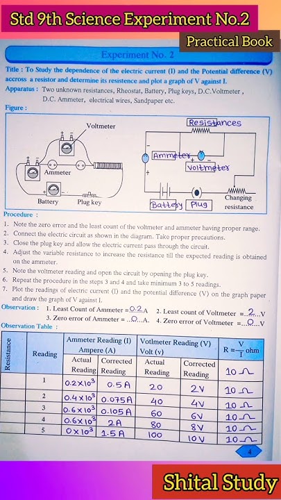 Std 9th Science 1 | Practical Book || Experiment No.2 || Electric Current | #science#shorts# ...
