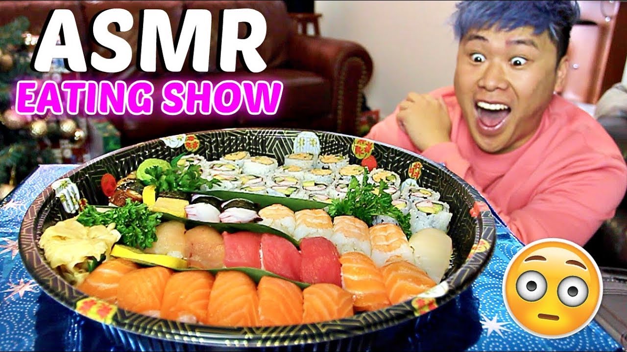 BEST Sushi Buffet ASMR MUKBANG (Eating Show) WITH REAL SOUNDS!!!! - YouTube