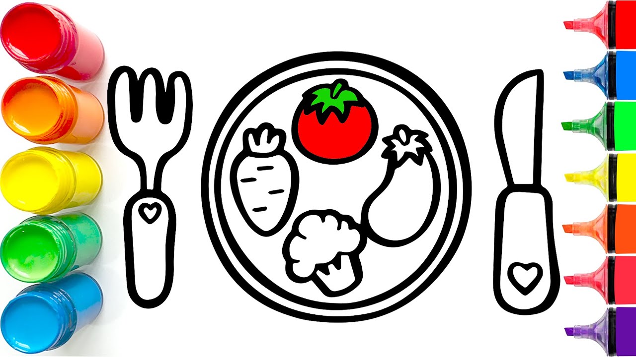 How to Draw a Healthy Meal | Easy Step by Step Tutorial - YouTube