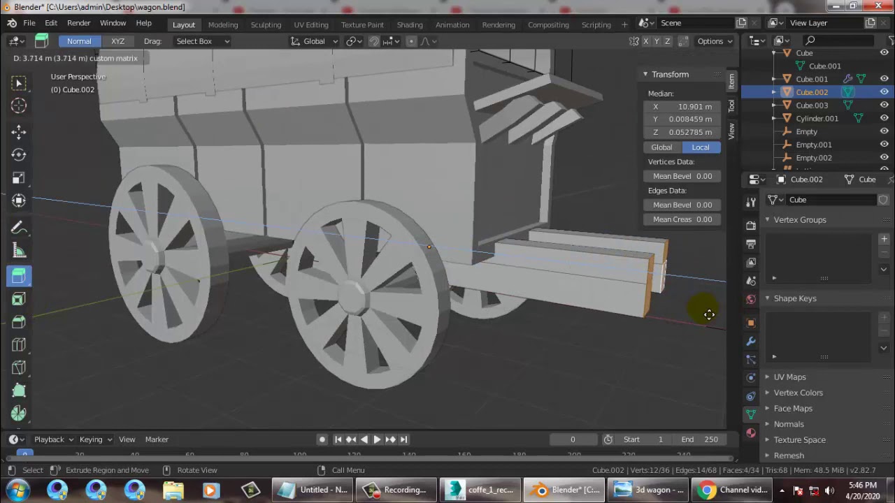 Tutorial on Modeling a 3d Wagon in Blender ( part 3) - YouTube