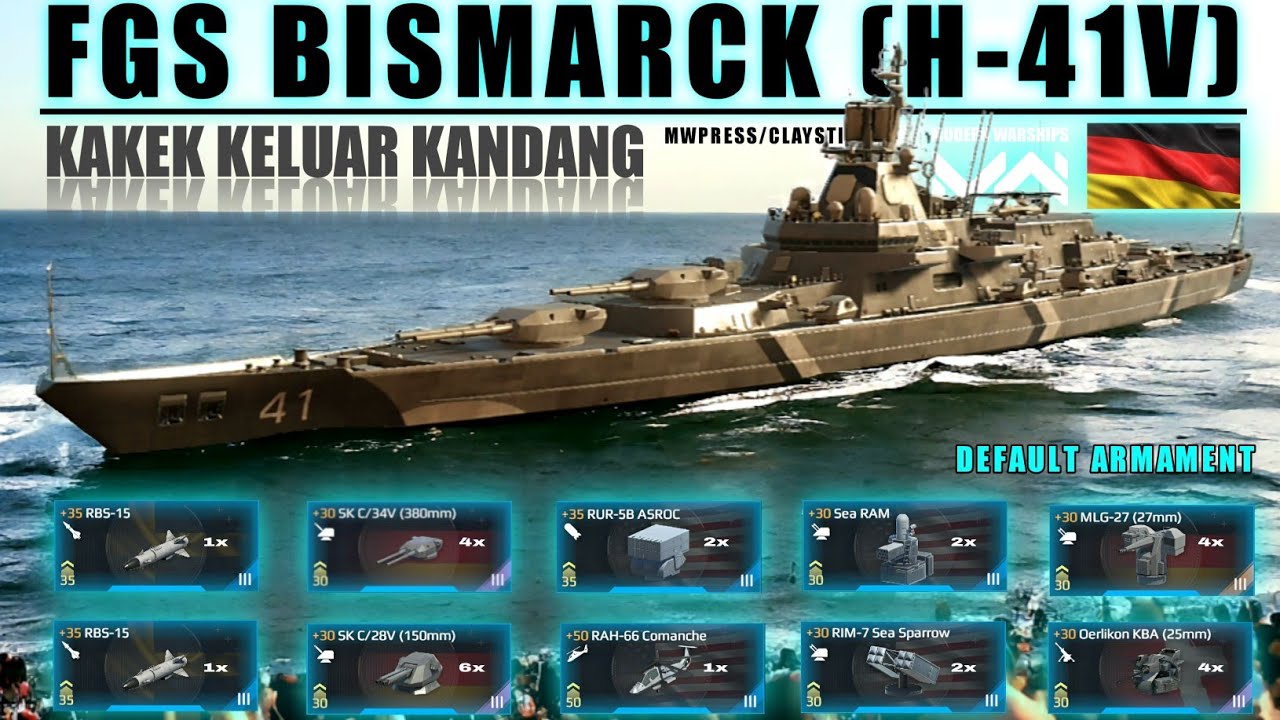 fgs bismarck (h-41v) modern warships | yakin mau beli kapal ini? - YouTube