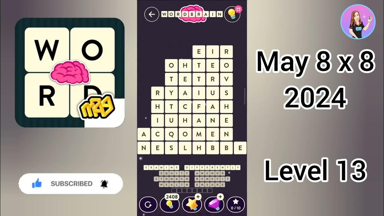 Wordbrain May 2024 8X8 Puzzles Level 13 Solution - YouTube