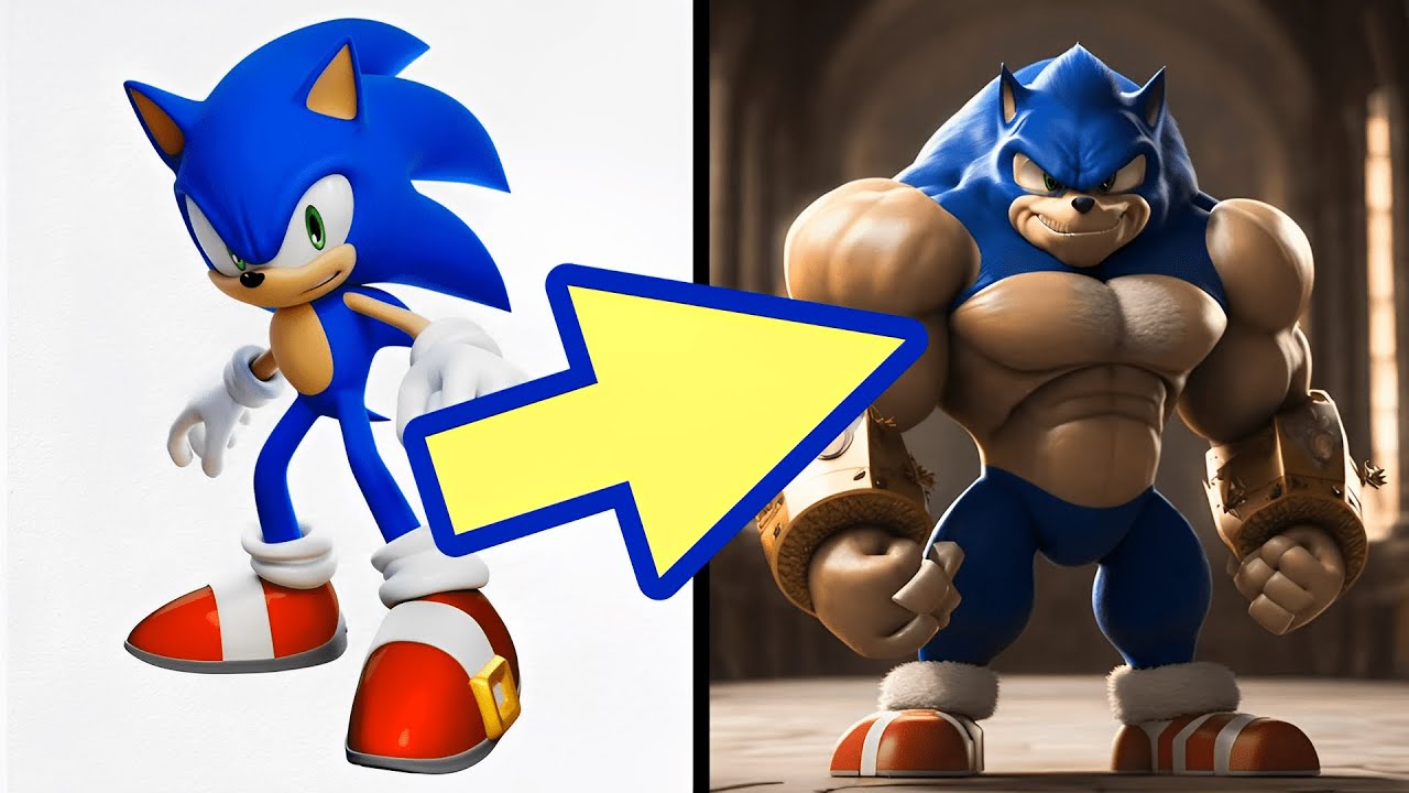 SONIC but as BODYBUILDERS - YouTube
