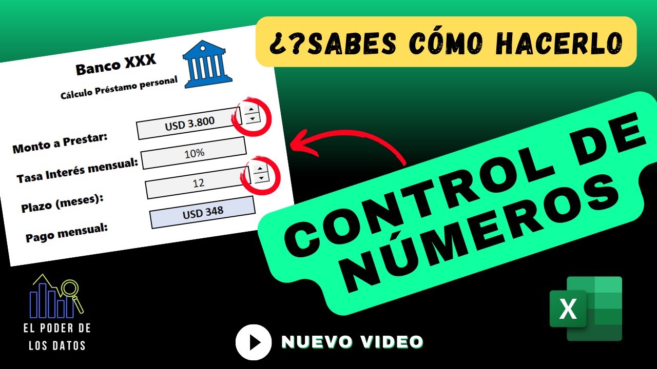 Como insertar y vincular un control de numeros en EXCEL - Super Fácil ...