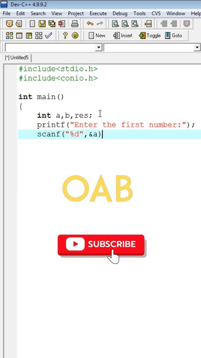 Sum of two numbers in C by getting input from user #shorts #education - YouTube