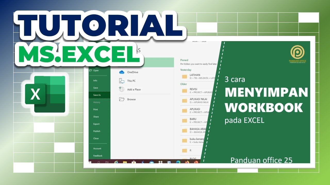 Pelajari Sekarang! 3 Cara Mudah Menyimpan Workbook Excel 2019 - YouTube