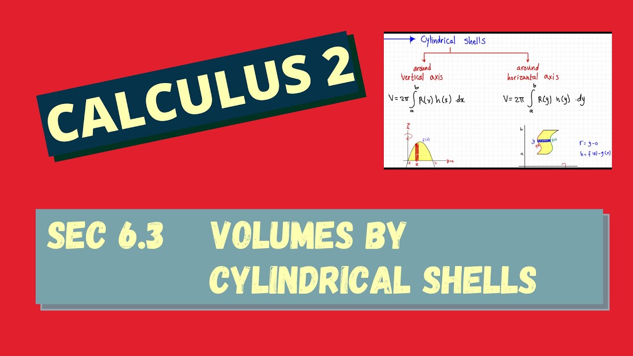 Volumes By Cylindrical Shells 6.3 - YouTube