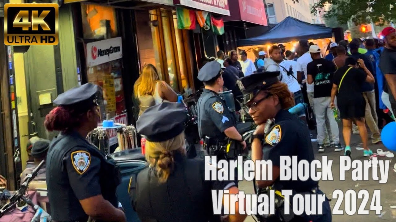 Harlem Block Party 4K Virtual Tour #nyc #harlem #blockparty #usa #nypd ...