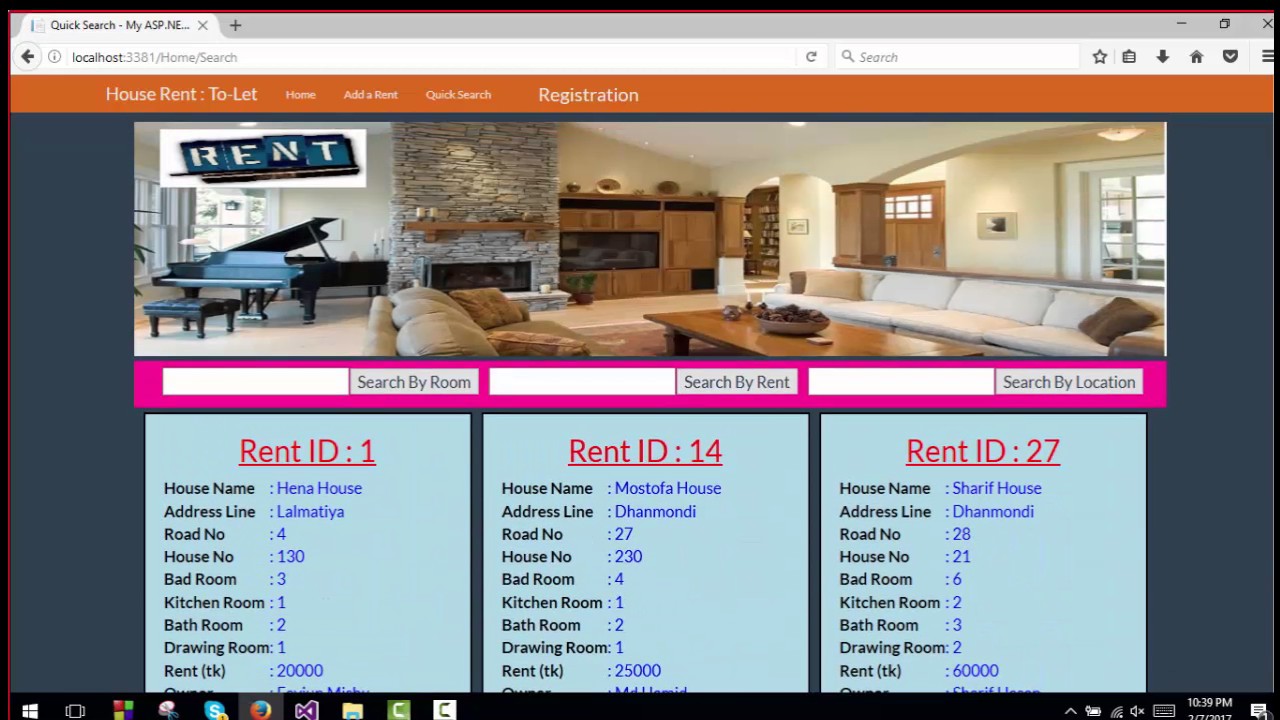 House Rent Project Demo Show - YouTube