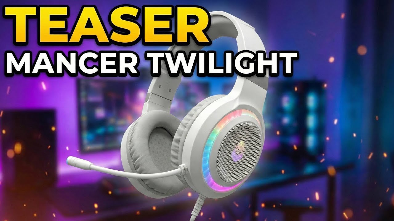 TEASER Headset Gamer Mancer Twilight, Rainbow, Drivers 50mm, Branco ...