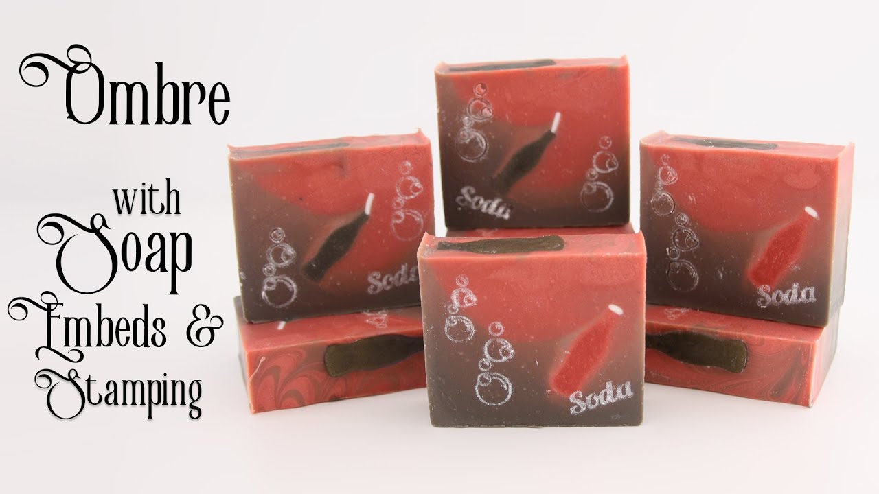 Creating an Ombre Cola Themed Soap w/ Embeds - YouTube