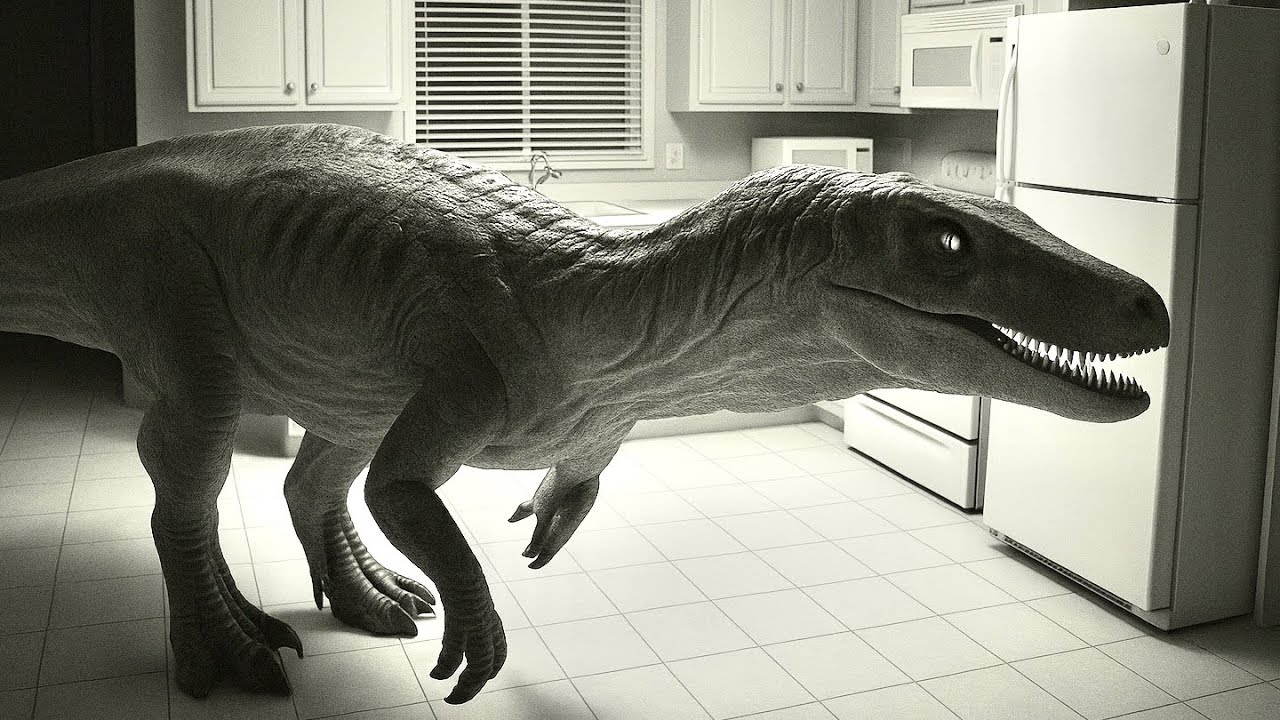 CCTV Camera: Caught Dinosaurs In The Kitchen P1 (Reply @blueraptordino ...