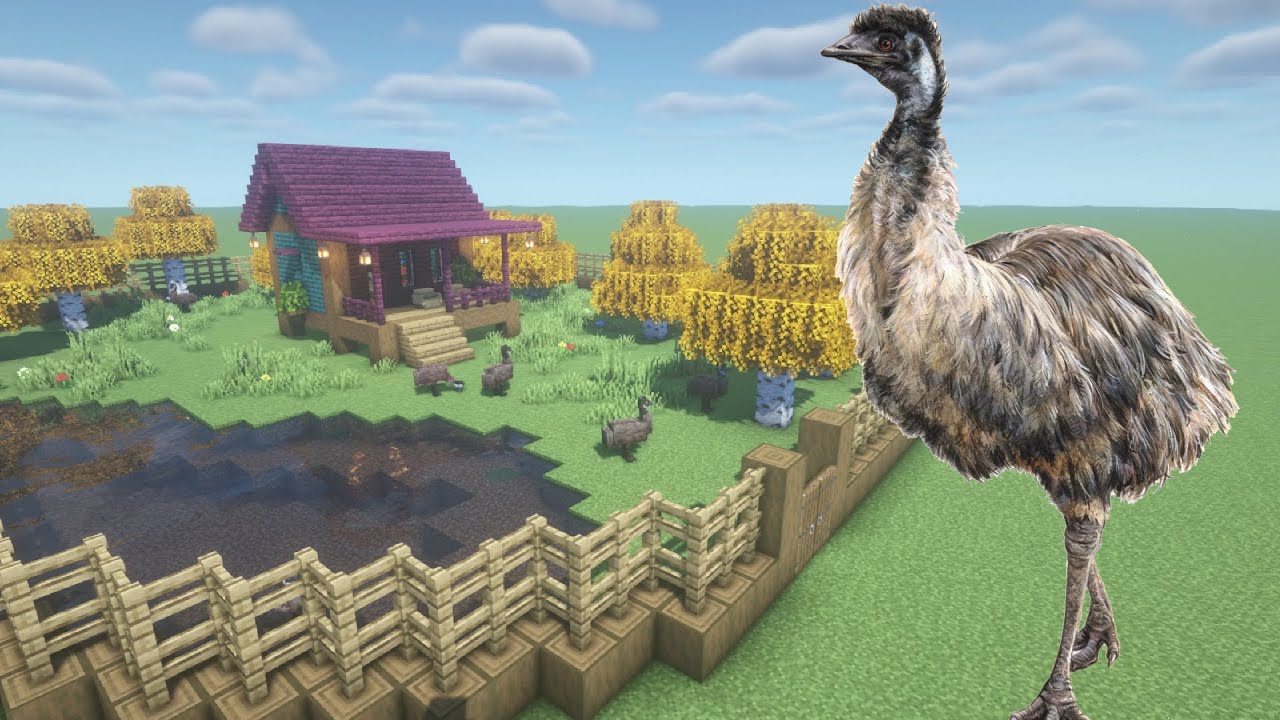 How To Make an Emu Farm in Minecraft PE - YouTube