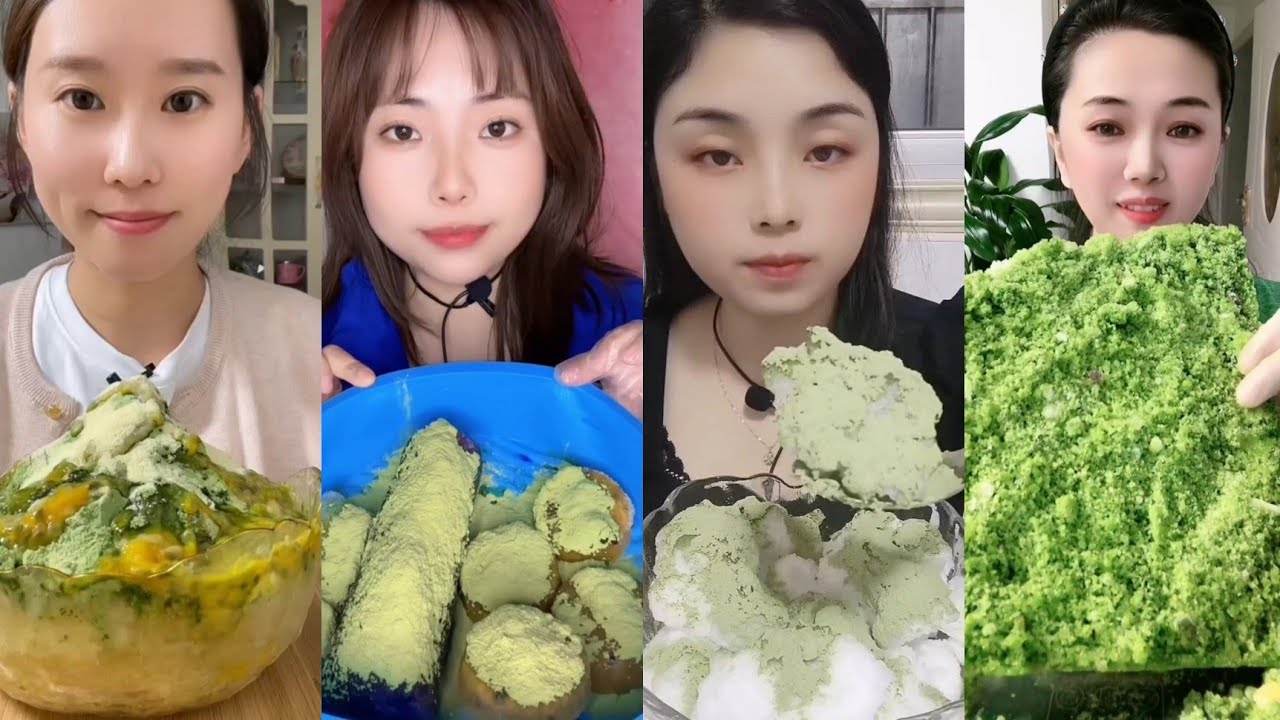 random queen ASMR ice with matcha powder and passion fruit asmr ...