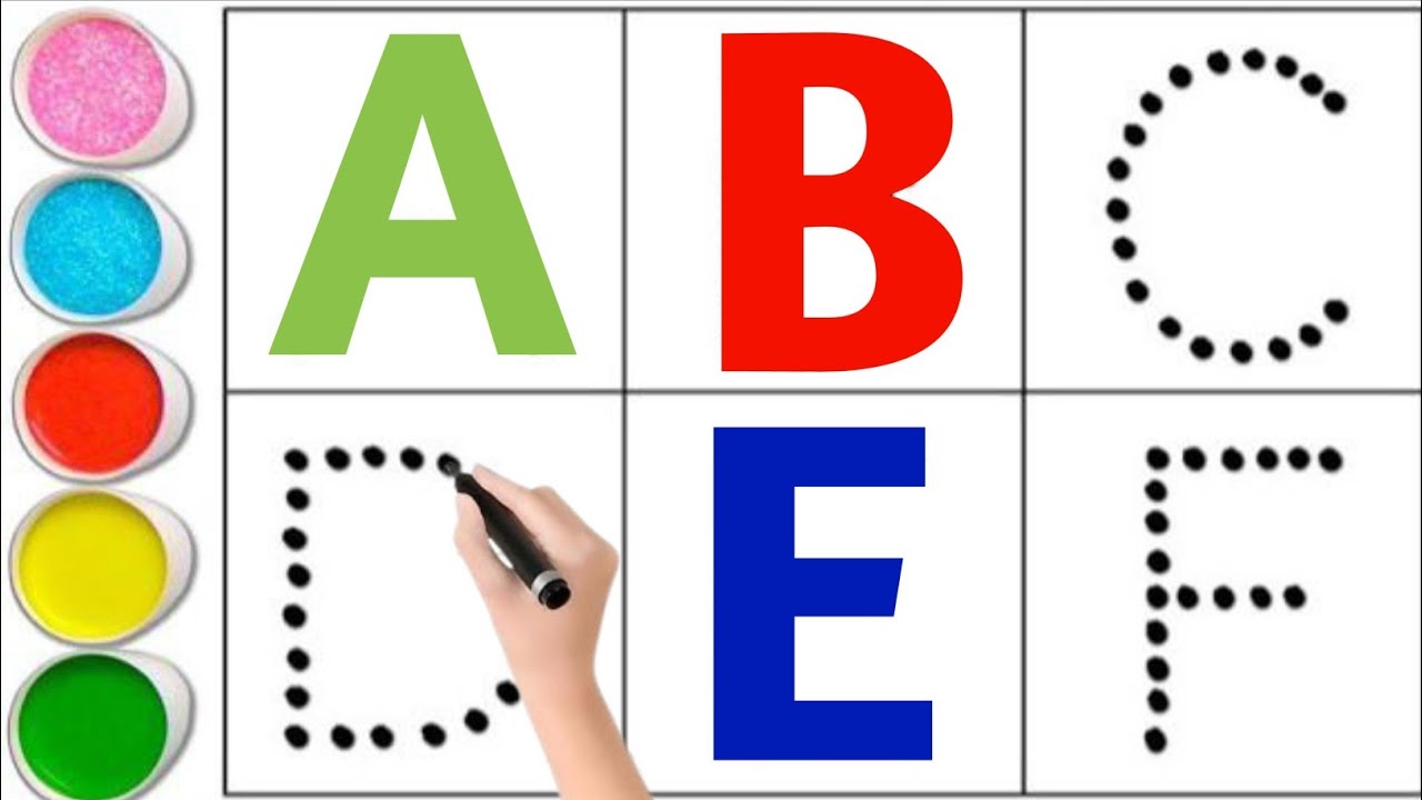 Abcd a to z alphabets, a for apple 🍎 aa se aam,nursery rhymes, English ...