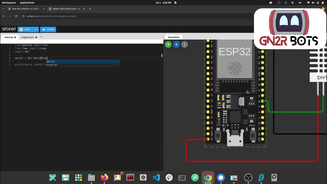 DHT22 MicroPython Simulation Wokwi Measure Temperature and Humidity - YouTube