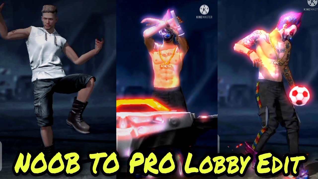 NOOB TO PRO LOBBY EDIT SHORT VIDEO🔥| FREE FIRE LOBBY EDIT | Jikuvai Yt ...
