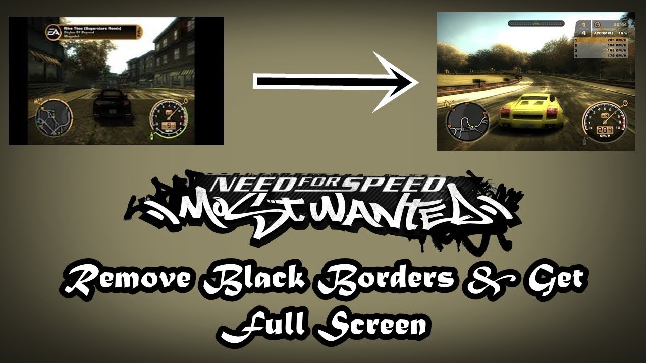 how to fix (WIDE SCREEN OR BLACK BORDER) in nfs mw Part 2 - YouTube