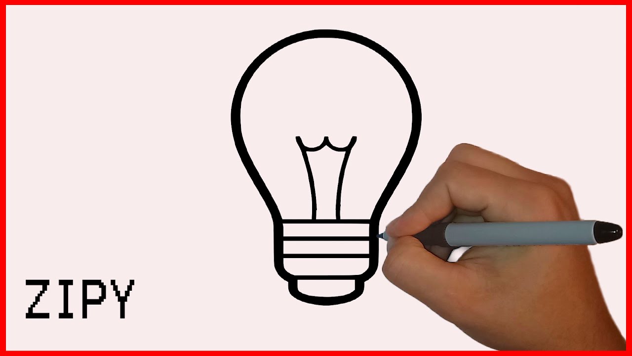 COMO DIBUJAR UNA BOMBILLA || PASO A PASO - YouTube