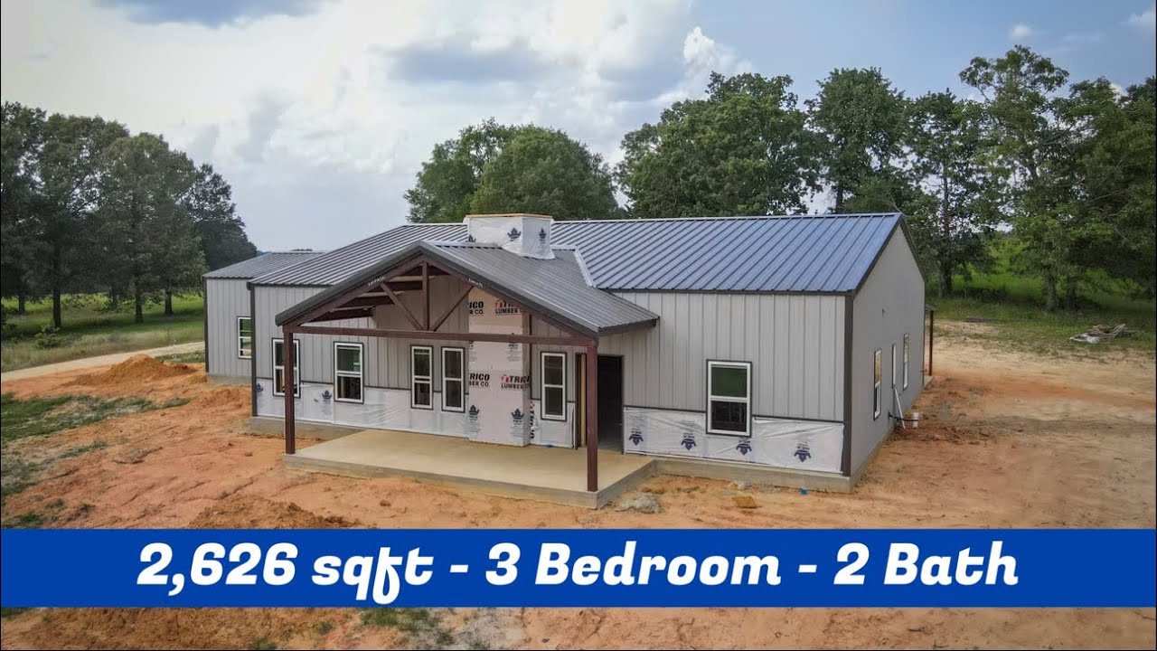 Barndominium Tour - 2,626 sqft - 3 Bedroom - 2 Bath - Office - YouTube