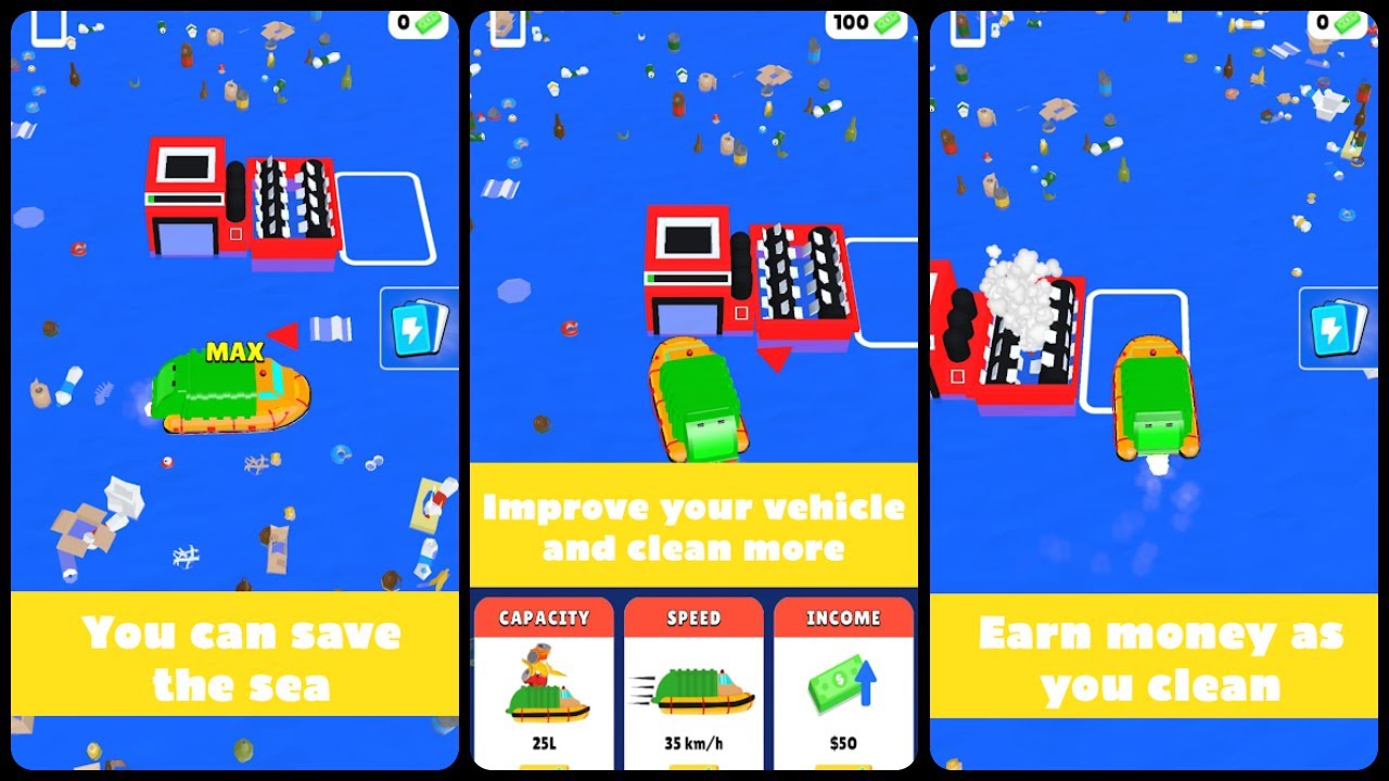 Sea Cleaner 3D Mobile Game | Gameplay Android - YouTube