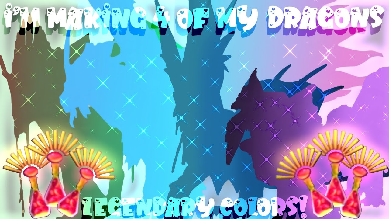 Making 4 of my dragons legendary colors in Dragon Adventures, Roblox🎨🌈 ...