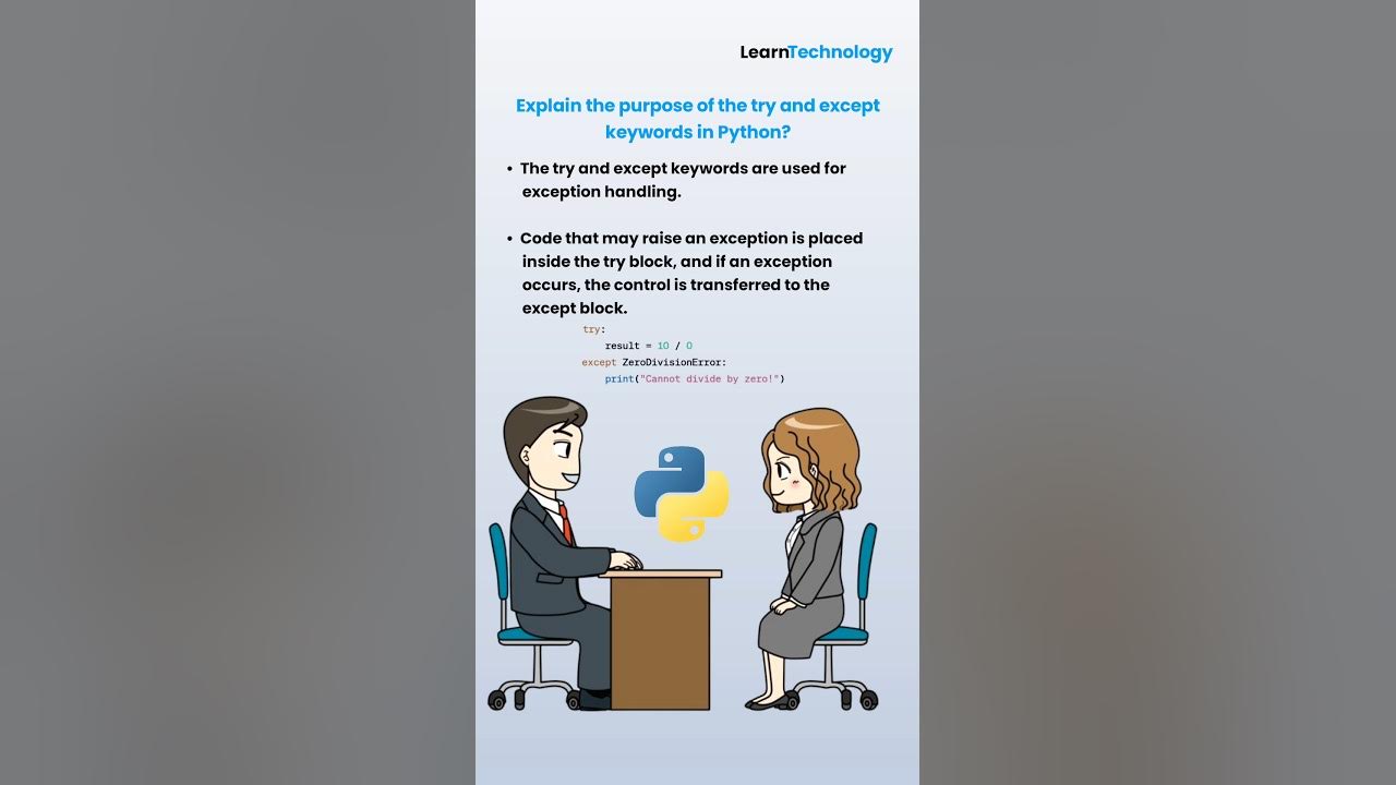 Try And Except Keywords In Python Python Interview Questions Python Interview Tryexcept
