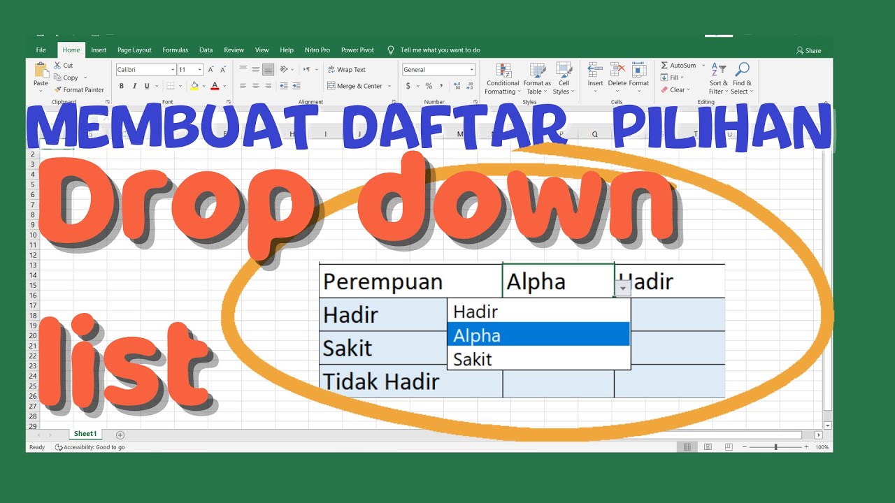Cara Membuat Menu Daftar Pilihan Menggunakan ms excel |Drop Down List ...