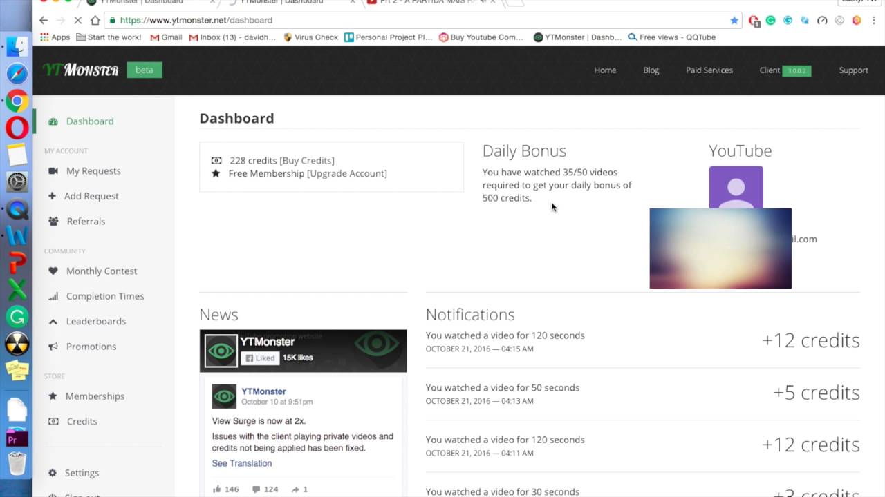 Earn YT subs, views, likes, comments fast and free in YTmonster - YouTube
