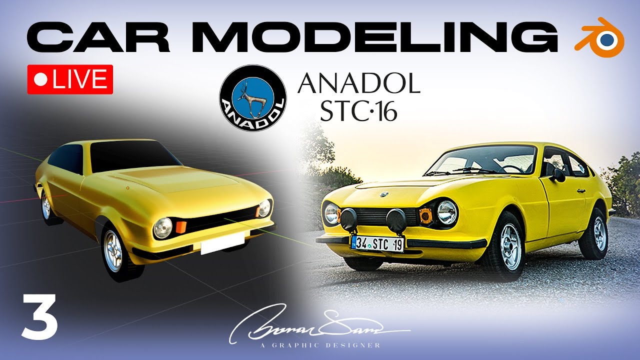 Anadol STC-16 - Part 3 - Blender Car Modeling Tutorial #anadol #stc16 #blender - YouTube