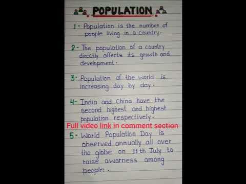 10 Lines On Population in English || population essay || essay on population|| #viral # ...