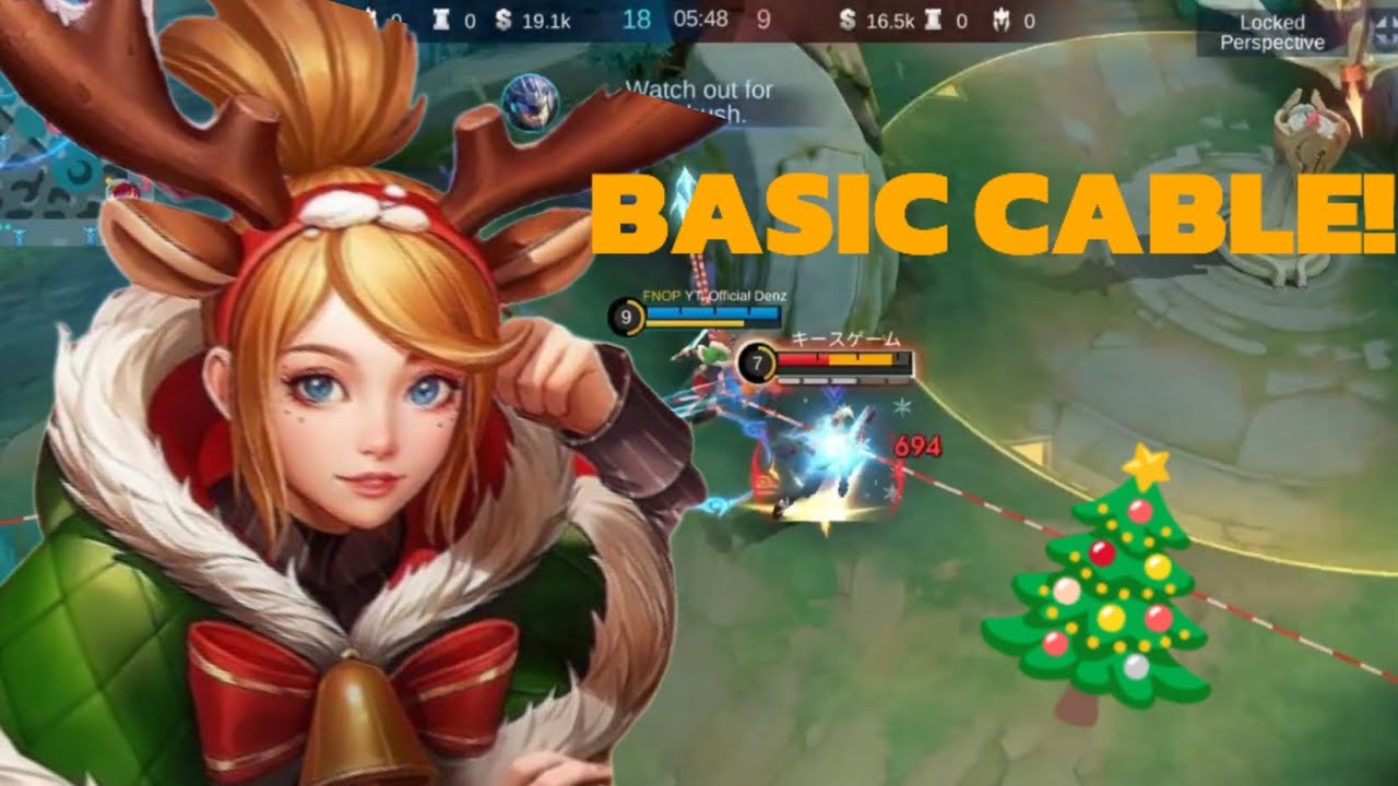 BASIC CABLE FANNY!! USING FANNY CHRISTMAS SKIN🎄⛄ -mlbb - YouTube