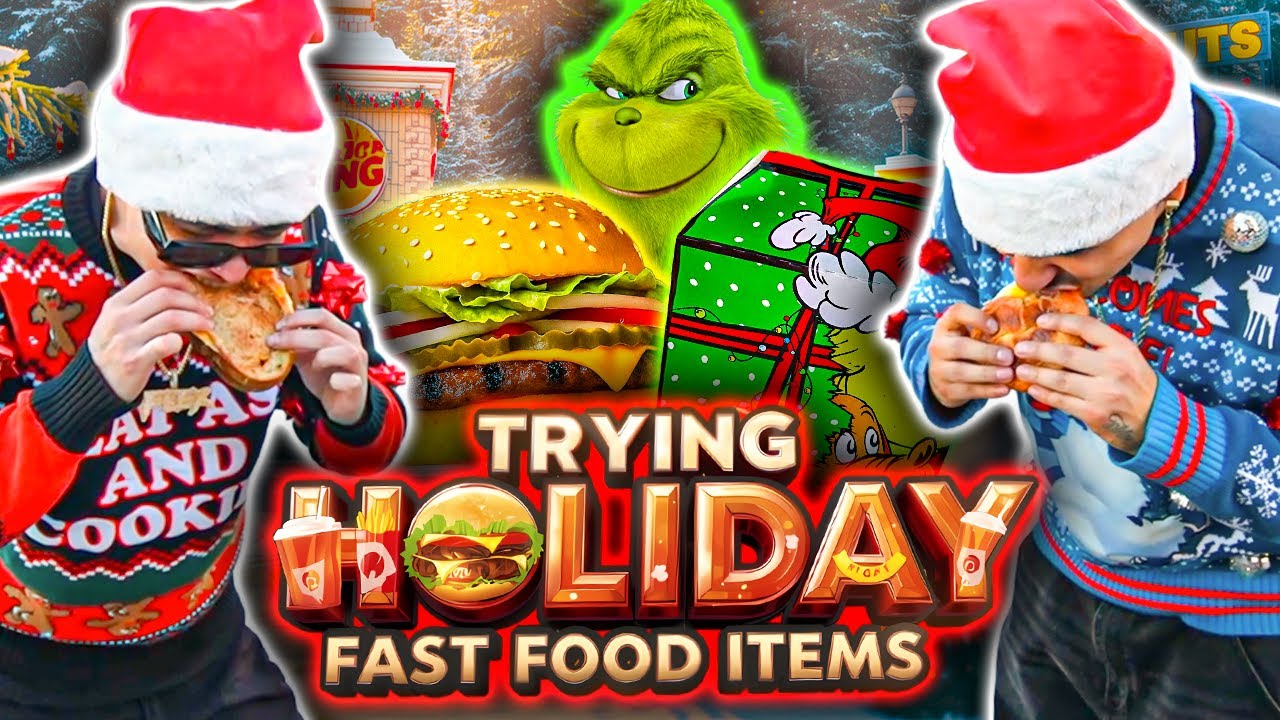 EATING HOLIDAY FAST FOODS ITEMS FOR 24 HRS!!! (FUNNY AF) - YouTube