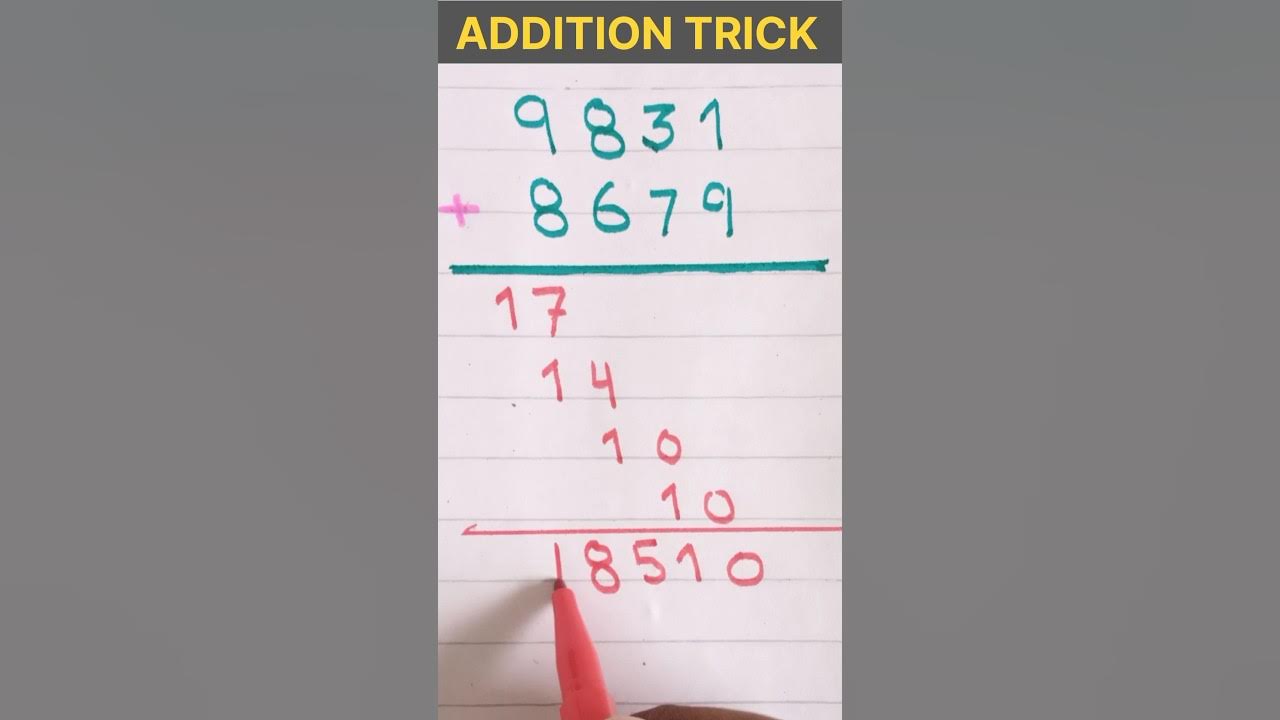Addition trick #maths #shorts #shortvideo #viralshorts - YouTube