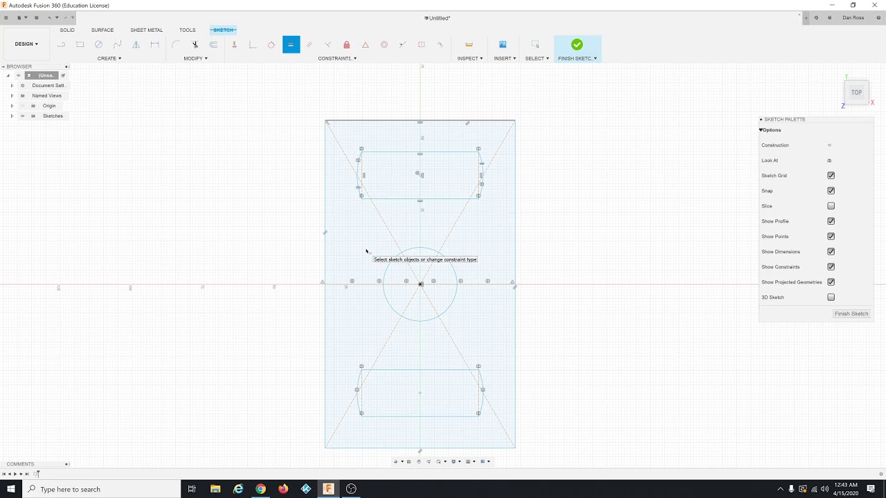 Fusion 360 Sketch Tutorial 4 - YouTube