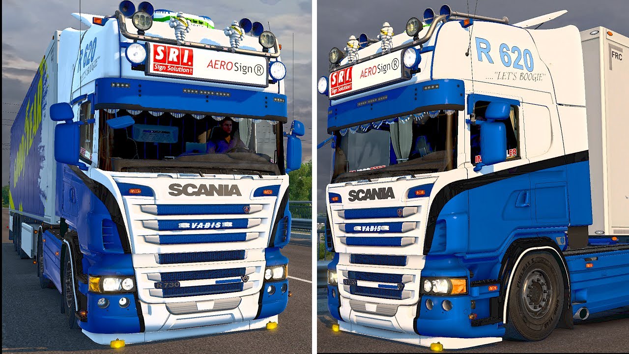 MOD SCANIA R730 V8 CUSTOM TUNING ETS2 1.45 - YouTube