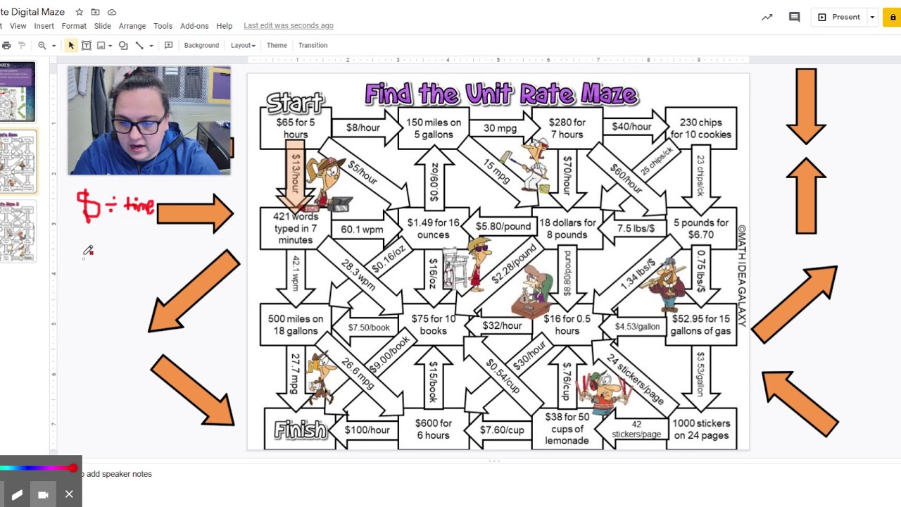 Unit Rate Digital Maze - Google Slides - YouTube